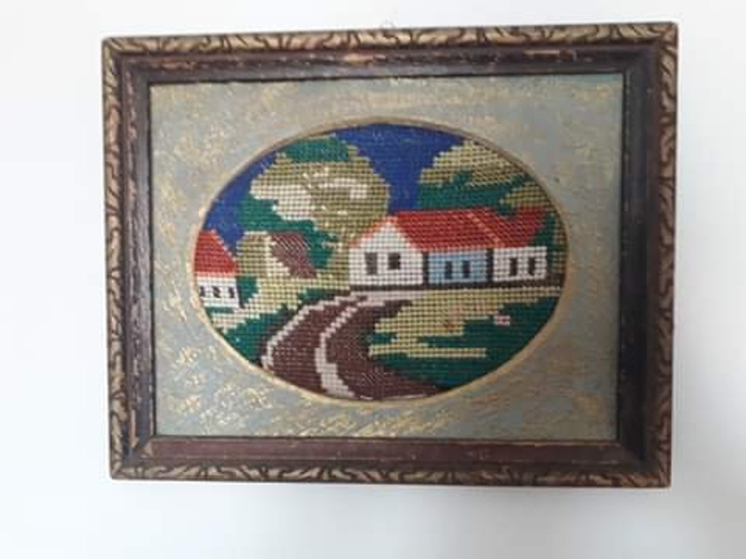 Vintage Tapestry Hand Embroidered Goblin House Vintage - Etsy