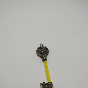 Rare Italian 800 Silver and Yellow Glass Pendant Key,vintage Hallmarled ...