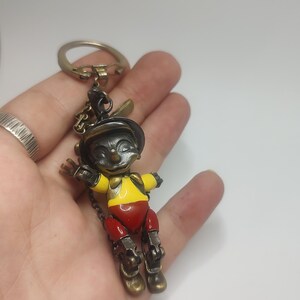 Vintage Pinocchio Metal and Enamel Keychain - Etsy