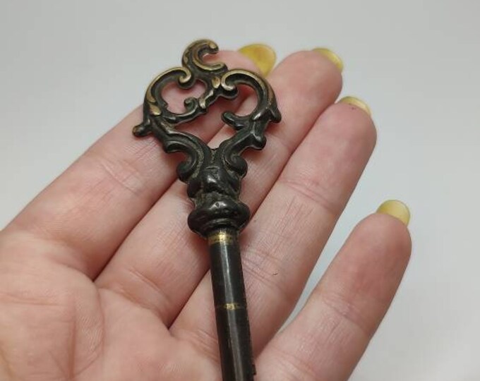 Rare Large Antique French Brass Cabinet Key,large Antique Bronze ...