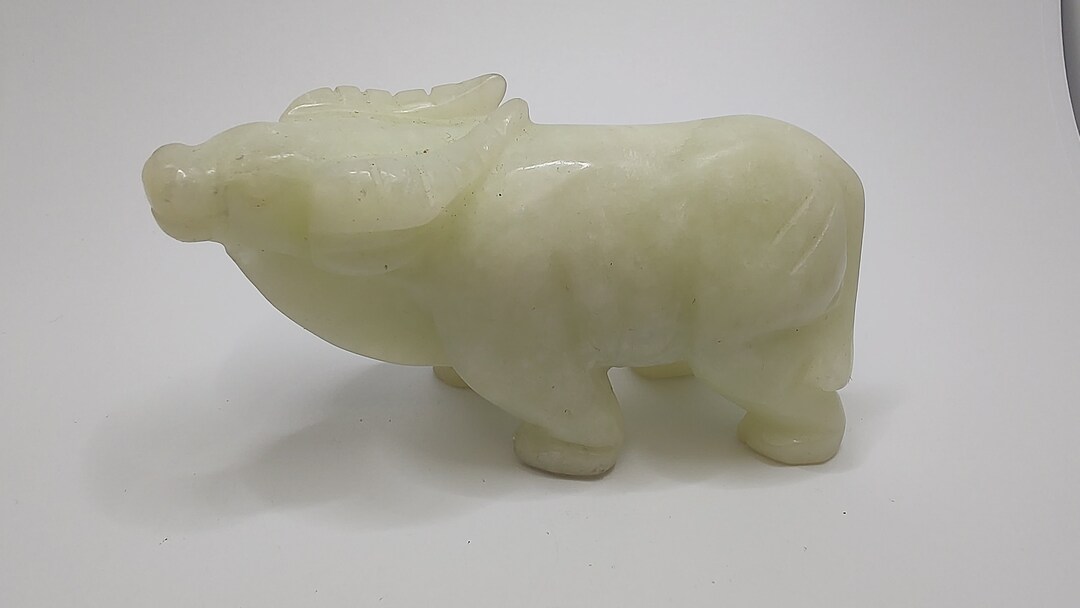 Hand Carved Jade Bull,chinese Bull Statue,feng Shui Sculpture - Etsy