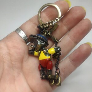 Vintage Pinocchio Metal and Enamel Keychain - Etsy
