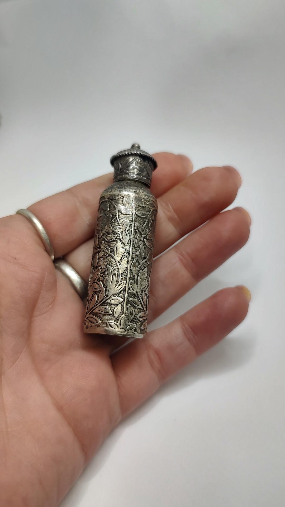 Rare Antique 800 Silver Perfume Oil Bottle - Etsy