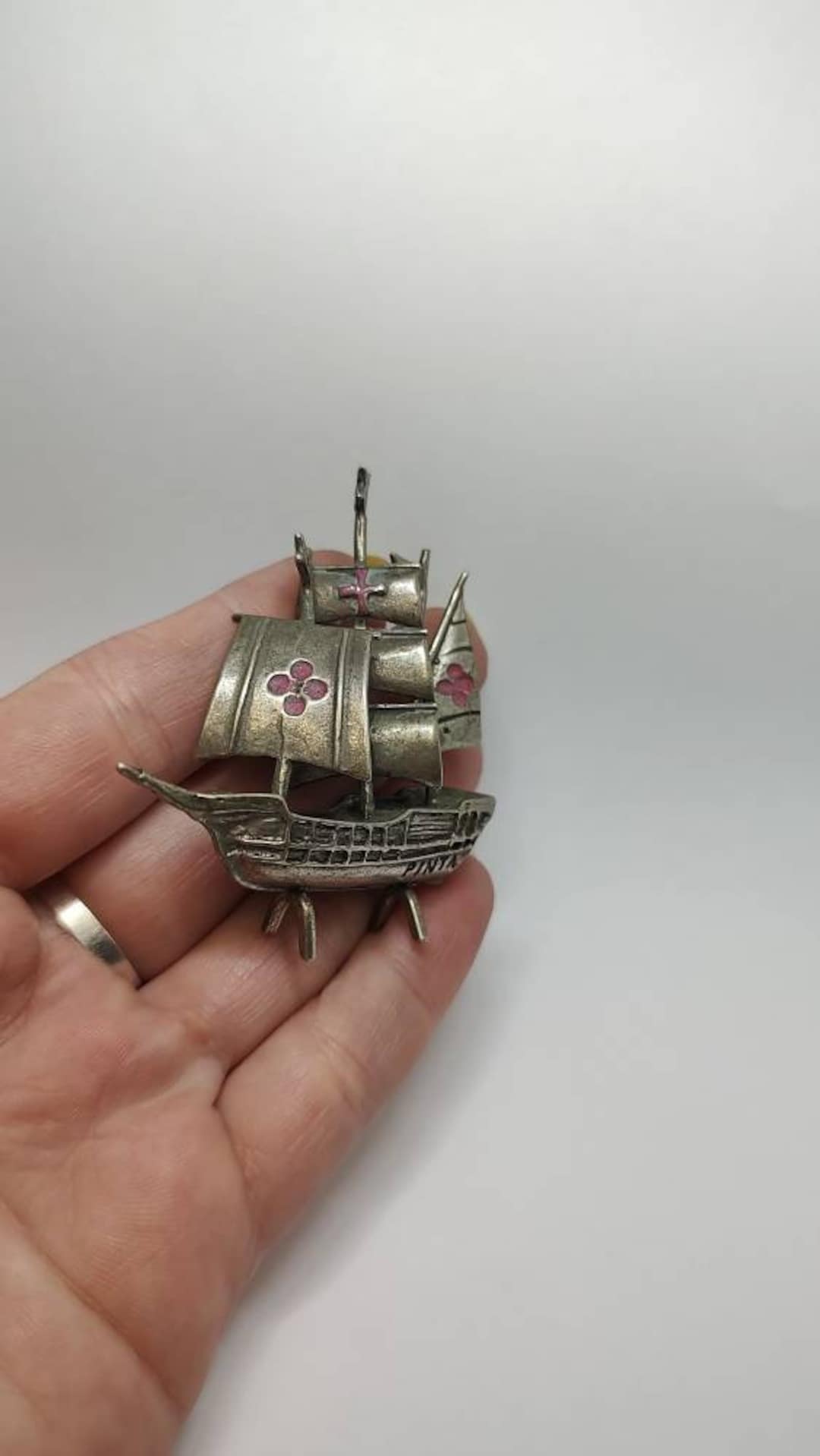 Antique 800 Solid Silver Sailing Boat Statue,antique 800 Solid Silver ...