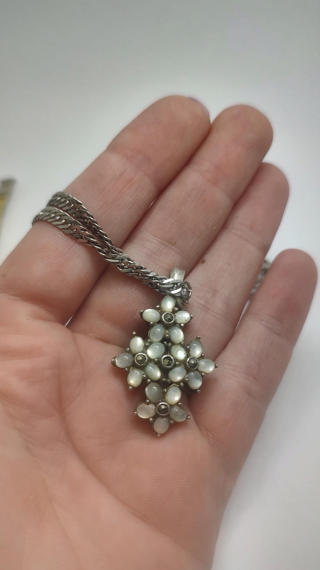 Vintage Preloved Cross Pendant Necklace Hallmarked 925 Sterling Silver ...