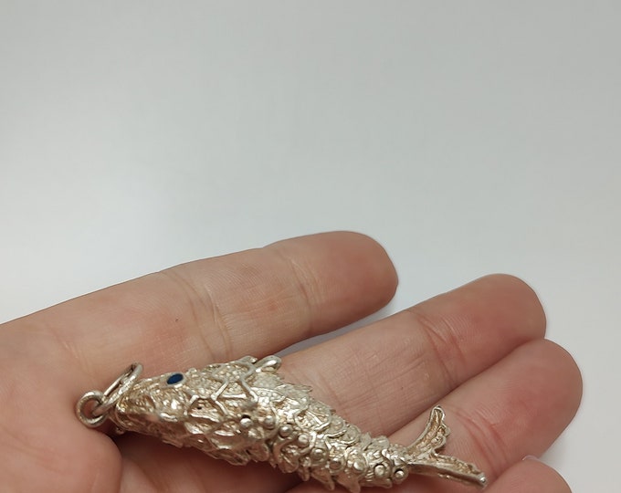 Vintage Rare Articulated Fish Container ,sterling Silver Articulated ...