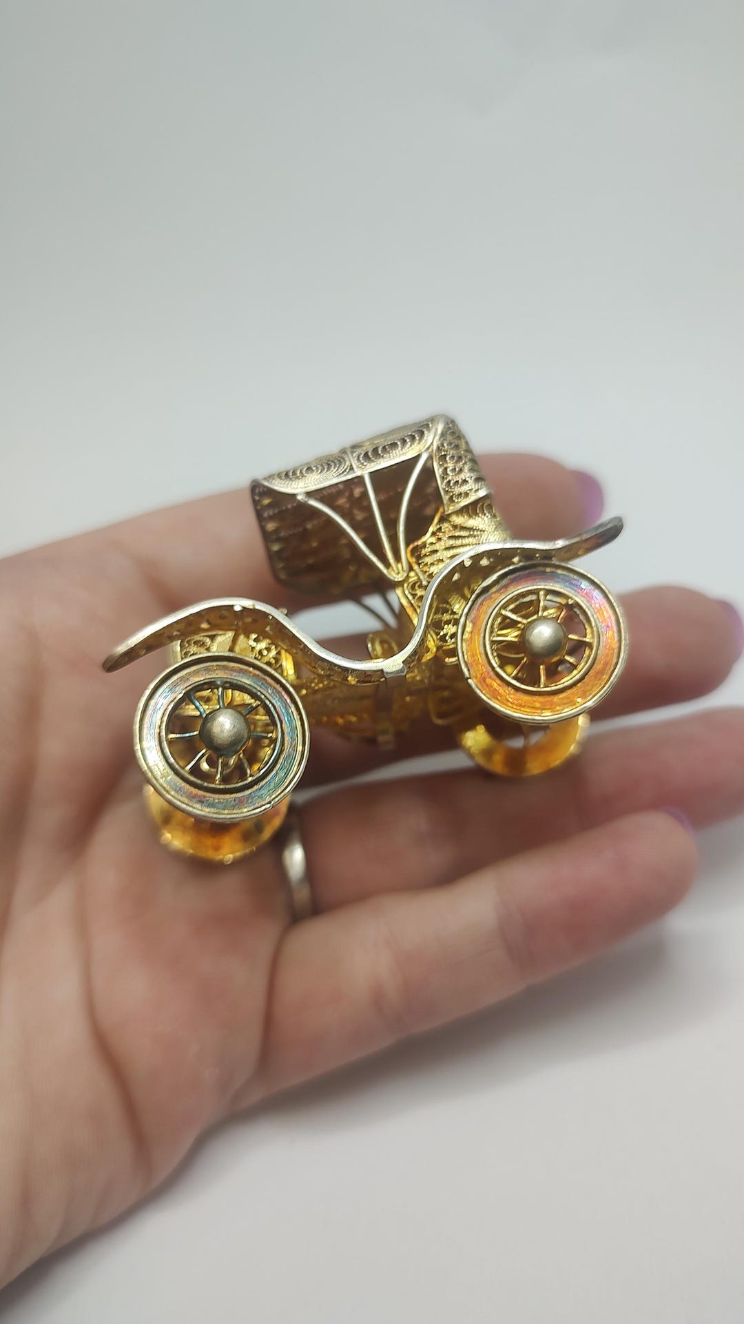 Vintage Rare Sterling Silver Filigree Car,925 Hallmarked Sterling ...