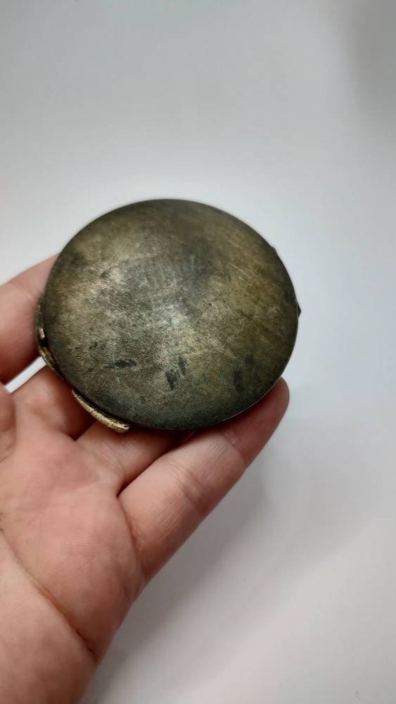 Antique 800 SIlver Compact Powder case,Solid Silver V… - Gem