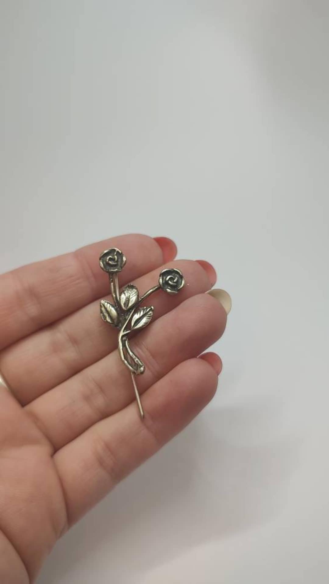 Antique Needle Pin Lapel,flower Sterling Silver Pin Badge,vintage ...