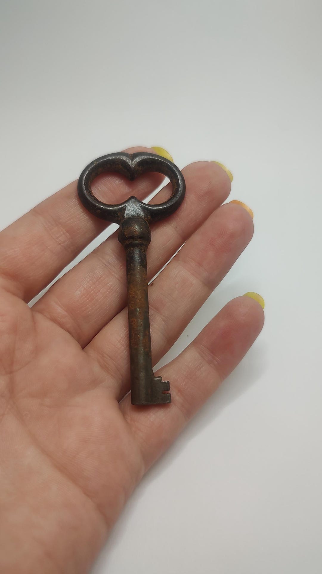 Rare Antique Iron Key With Open Barrel - Etsy