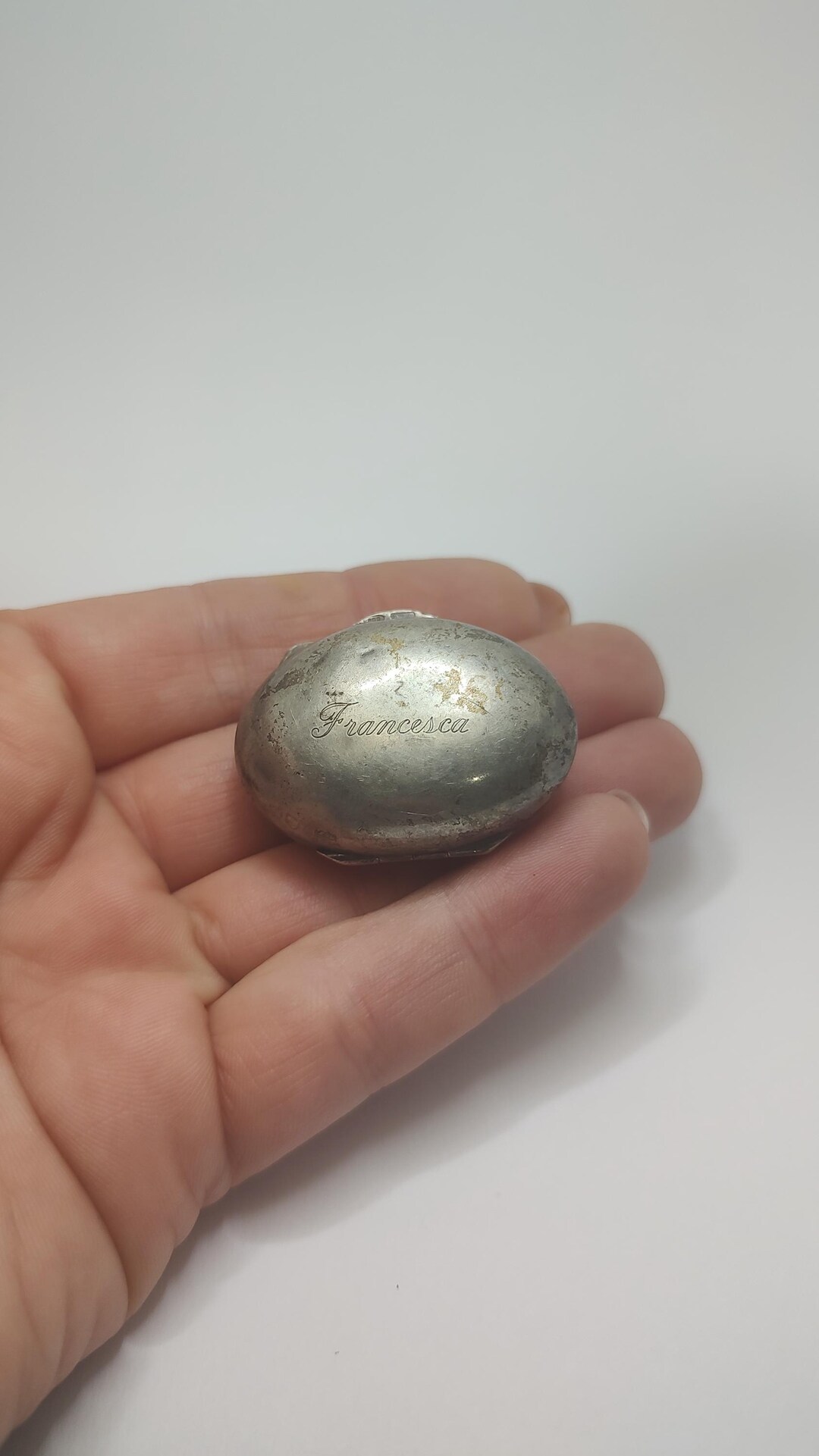 Antique Hallmarked 800 Solid Silver Pill Box,sterling Silver Pill Snuff ...