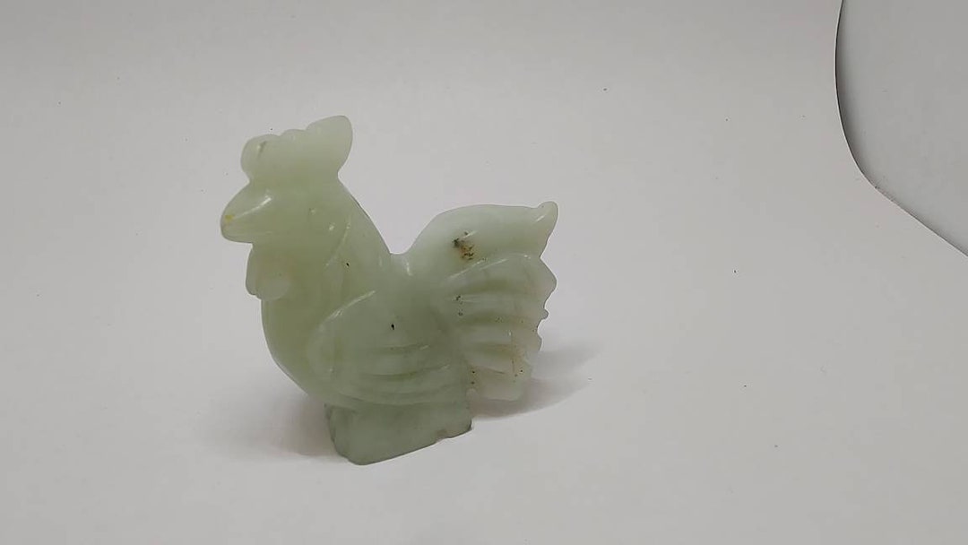 Hand Carved Jade Rooster Figurine,jade Miniature,gemstone Figurine - Etsy