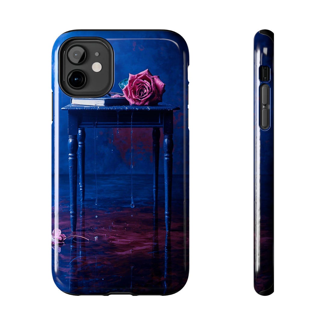 Mystic Blue Rose Phone Case, Floral Tough Case, Rose Pattern Cover ...