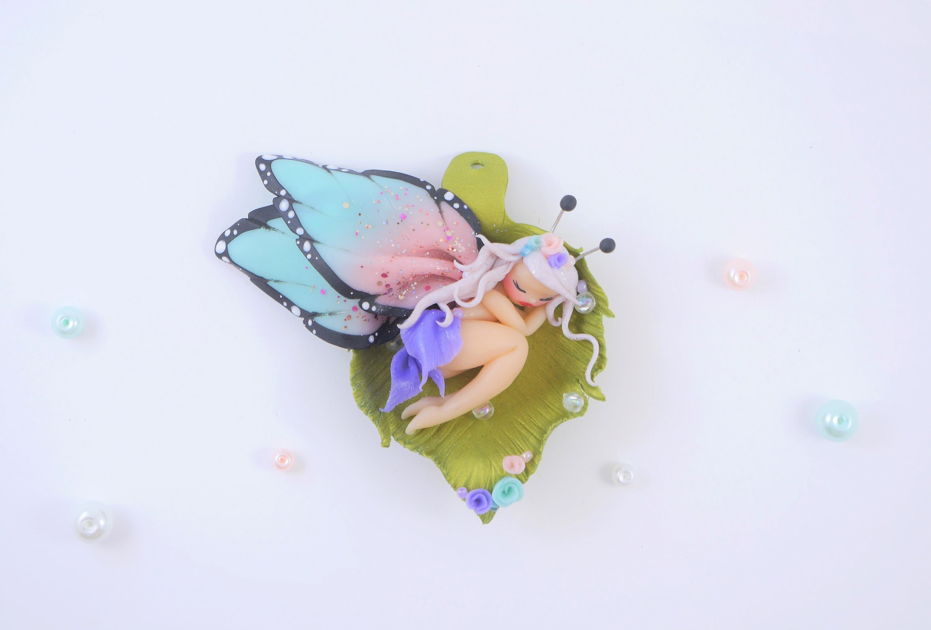 Baby-Fee Anhänger in Fimo/Baby fairy Fimo Necklace/Baby fatina | Etsy