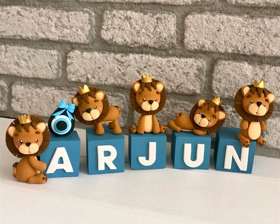 Lion Name Blocks Personalized Name Block Lion Babyroom | Etsy