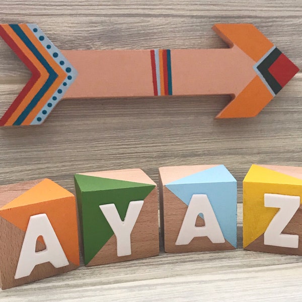 Wooden Name Blocks - Etsy