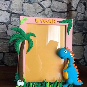 Dinosaur Photo Frame, Personalized Frame, Customize Dinosaur Frame ...