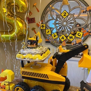 Excavator Cake Topper, Excavator Cake Decoration 3D, Cake Topper for ...