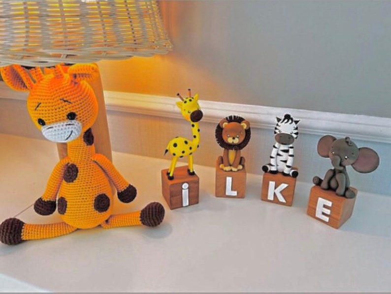 Personalized Name Blocks Animals Made of Clay Handmade - Etsy