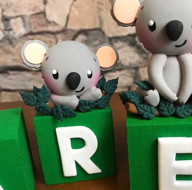 Nursery Koala Decor Koala Name Blocks Personalized Name | Etsy