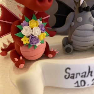 Dragon Wedding Cake Topper, Fantasy Dragon Couple, Cute Wedding Cake ...
