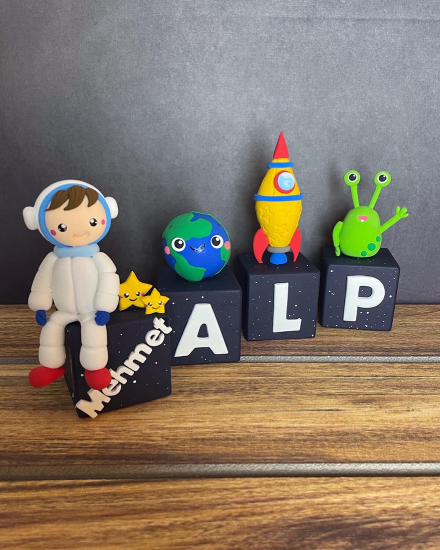 Personalized Name Blocks Space Themed Party Decor Space - Etsy