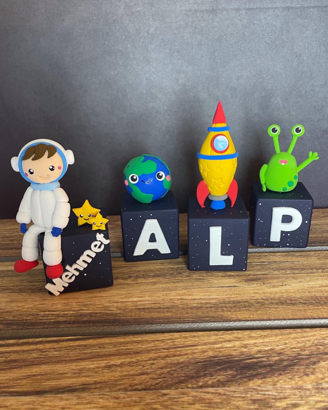 Personalized Name Blocks Space Themed Party Decor Space - Etsy