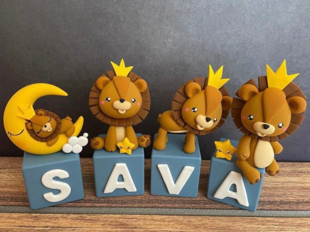 Personalized Lion Name Block, Lion Letter Blocks, Safari Nursery Decor ...