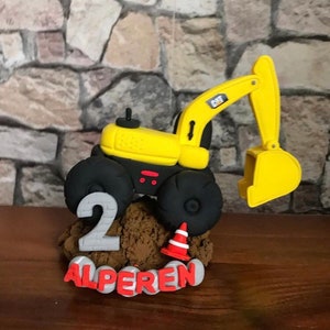 Excavator Cake Topper, Excavator Cake Decoration 3D, Cake Topper for ...