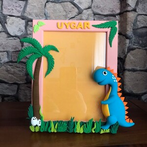 Dinosaur Photo Frame, Personalized Frame, Customize Dinosaur Frame ...