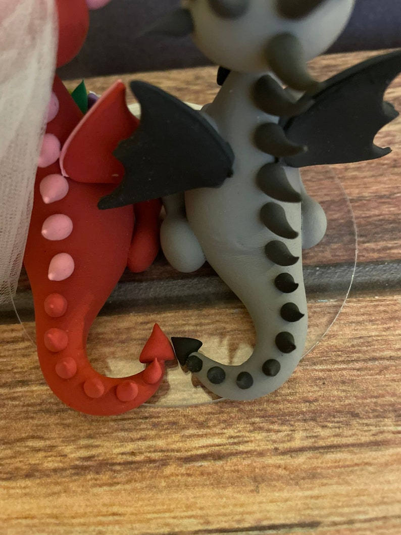 Dragon Wedding Cake Topper, Fantasy Dragon Couple, Cute Wedding Cake ...