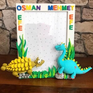 Photo Frame With Dinosaur, Personalized Photo Frame, Dinosaur Frame ...