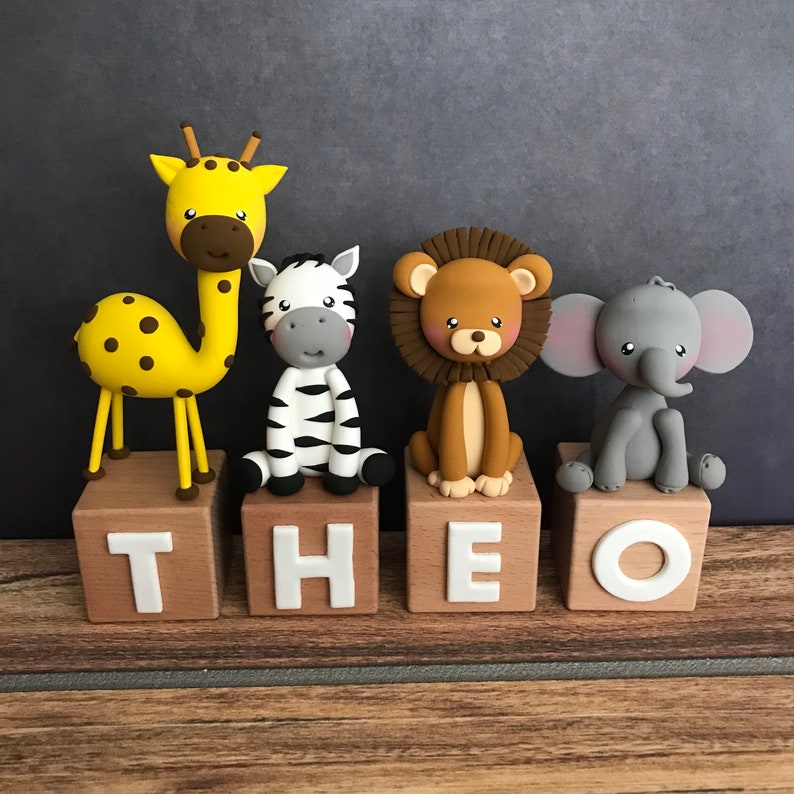 Personalized Name Blocks Animals Made of Clay Handmade - Etsy