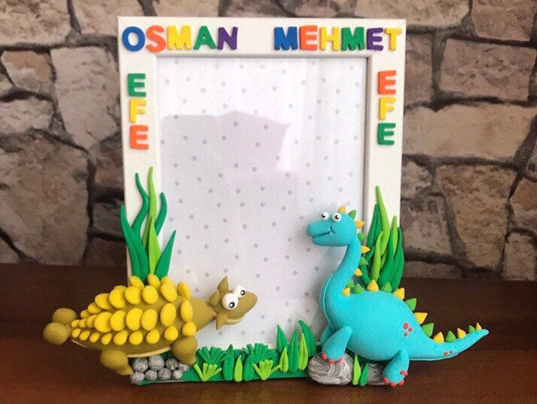 Photo Frame With Dinosaur, Personalized Photo Frame, Dinosaur Frame ...