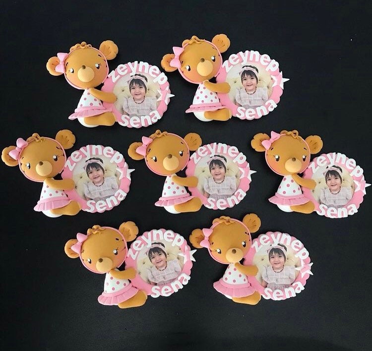 Teddy Bear Baby Frame Teddy Bear Magnet Personalized Party - Etsy