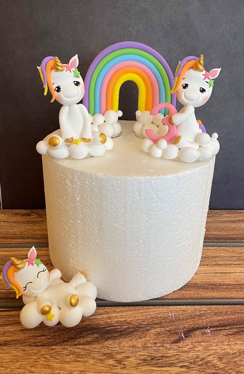 Unicorn Cake Topper Rainbow Unicorn Cake Topper Cute - Etsy