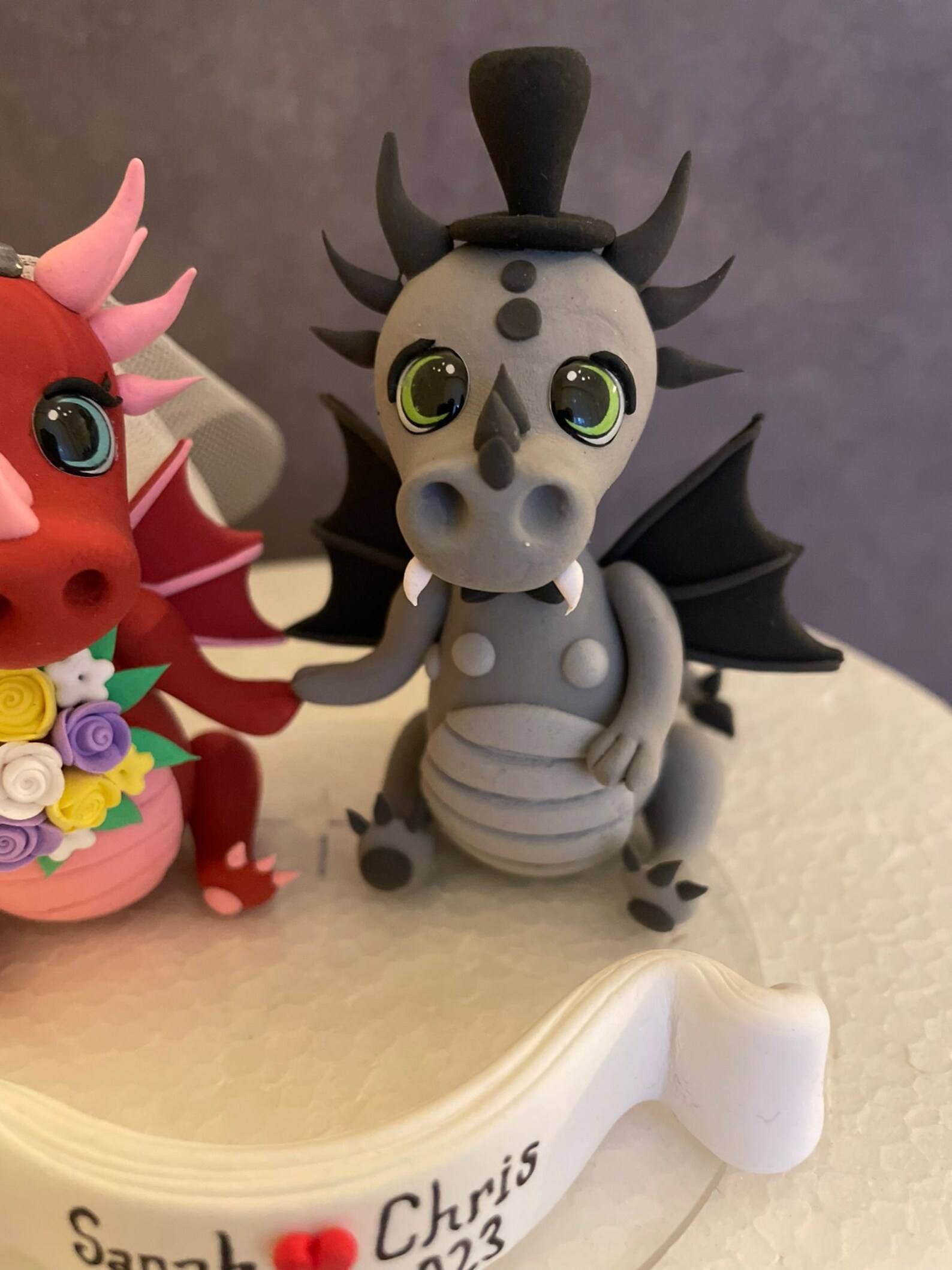 Dragon Wedding Cake Topper, Fantasy Dragon Couple, Cute Wedding Cake ...