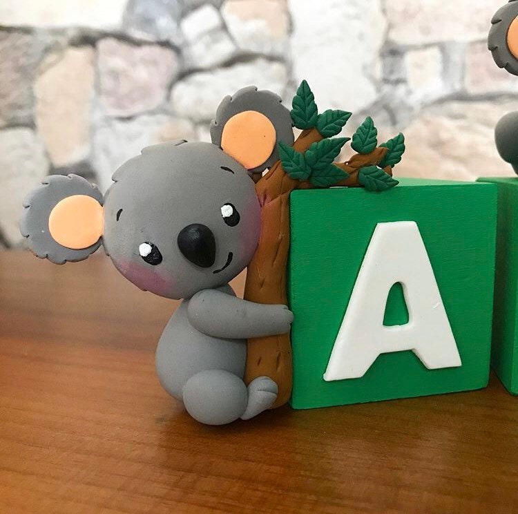 Nursery Koala Decor Koala Name Blocks Personalized Name | Etsy