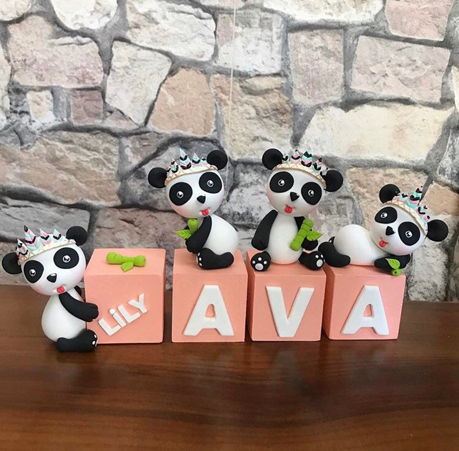 Panda Name Blockpanda Room Decor Nursery Decor Panda | Etsy