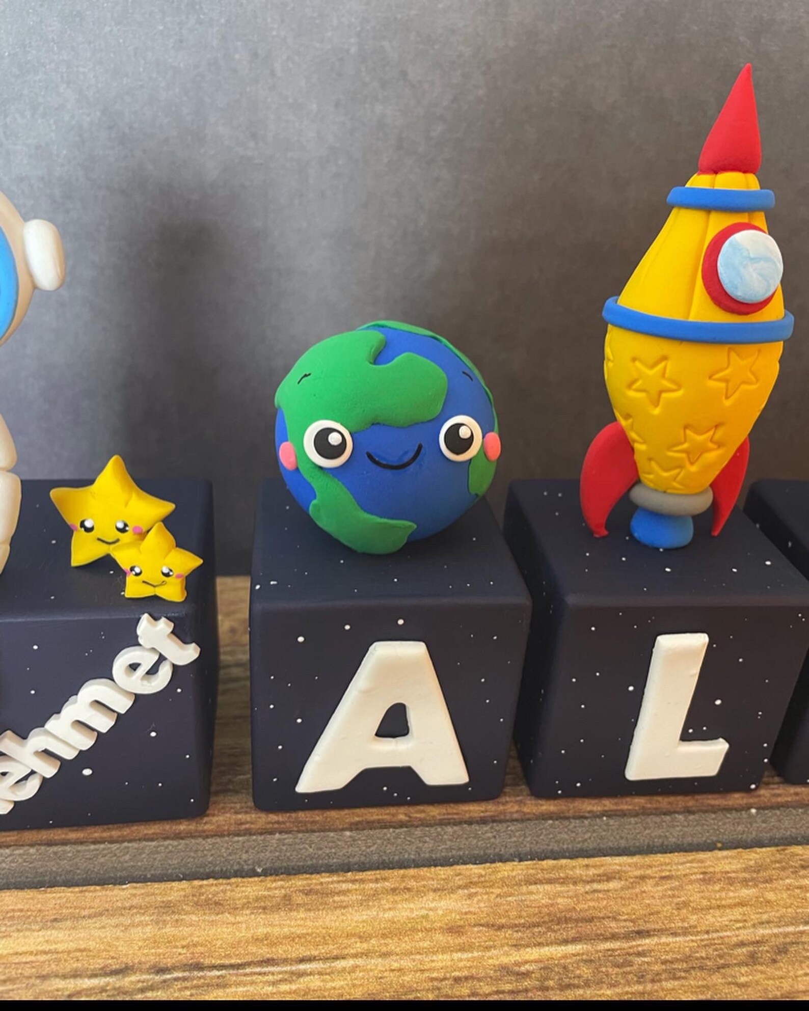 Personalized Name Blocks Space Themed Party Decor Space - Etsy