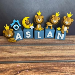 Personalized Lion Name Block, Lion Letter Blocks, Safari Nursery Decor ...