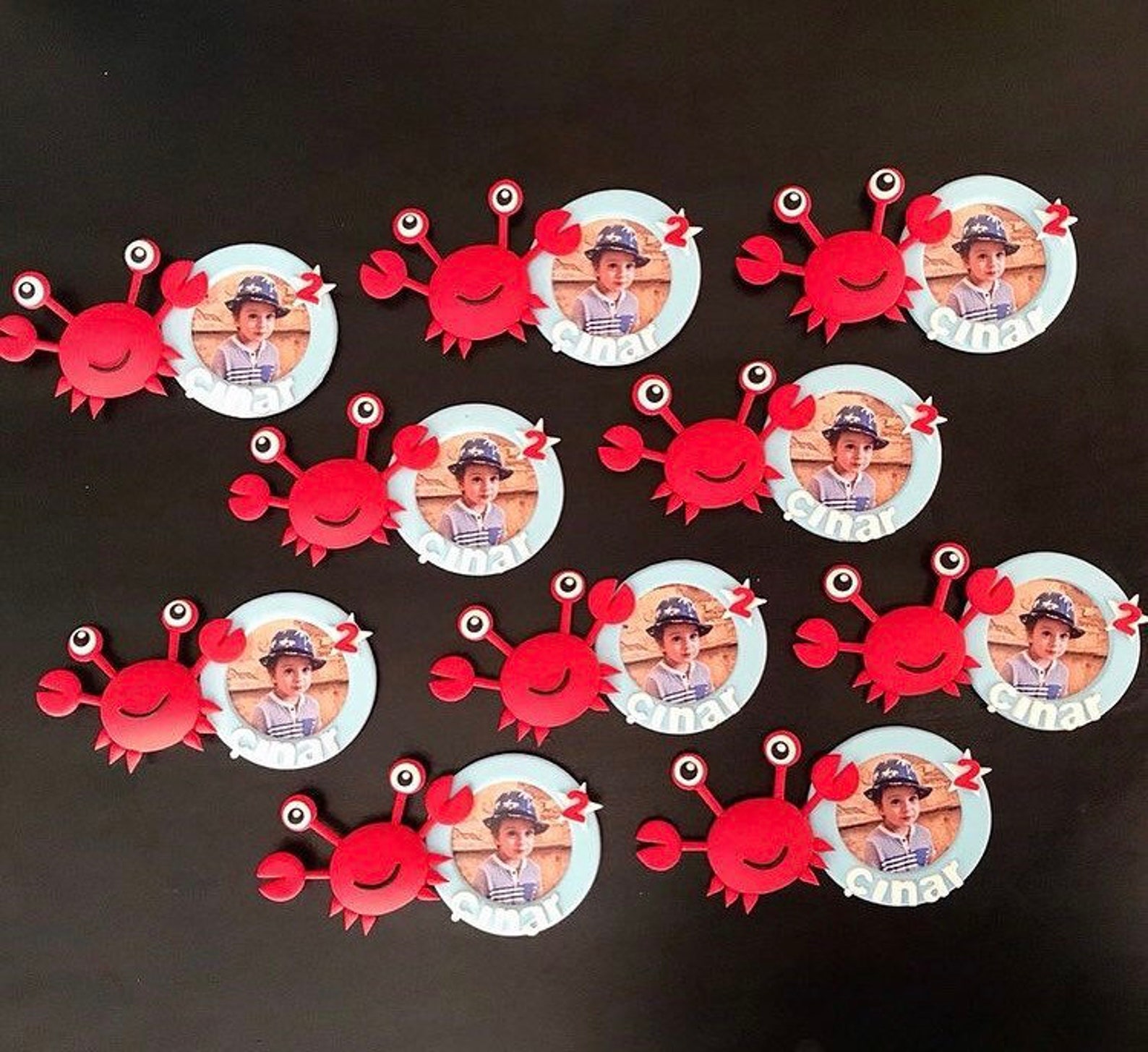 Crab Theme Birthday Party Crab Magnet Crab Frame Crab Gift | Etsy