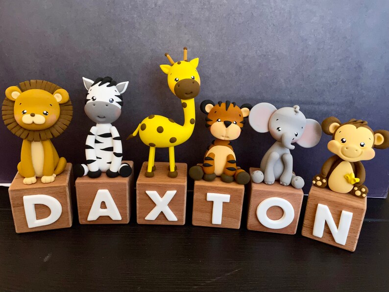 Personalized Name Blocks Animals Made of Clay Handmade - Etsy