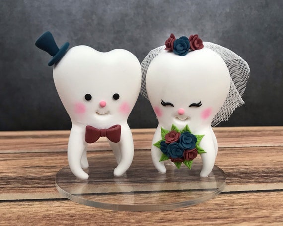 Tooth Wedding Cake Topper Free Shipping Molar Teeth Wedding - Etsy
