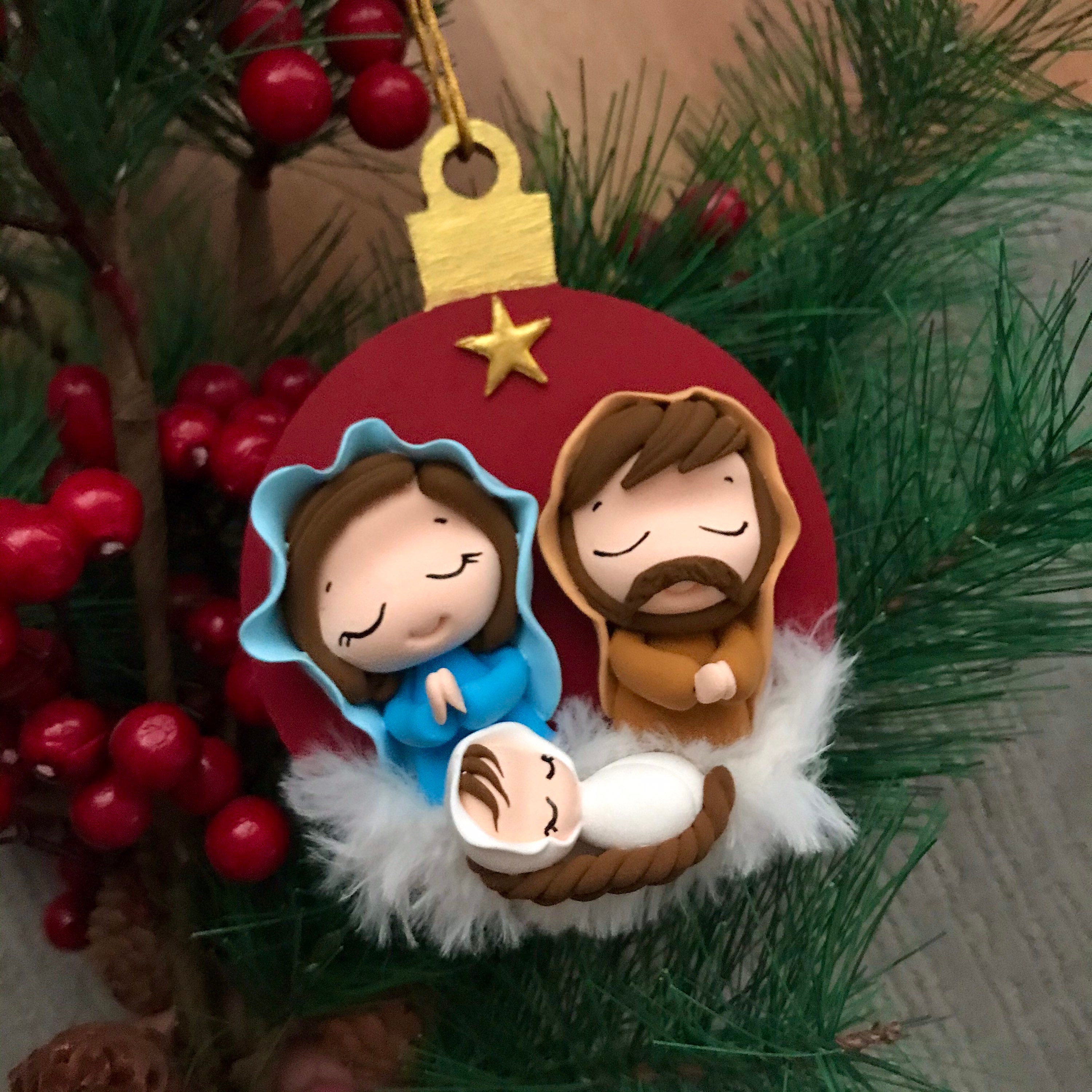Nativity Ornament Christmas Ornaments Nativity Set Holy - Etsy