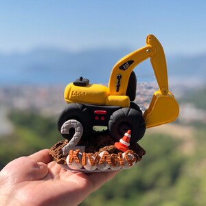 Excavator Cake Topper, Excavator Cake Decoration 3D, Cake Topper for ...