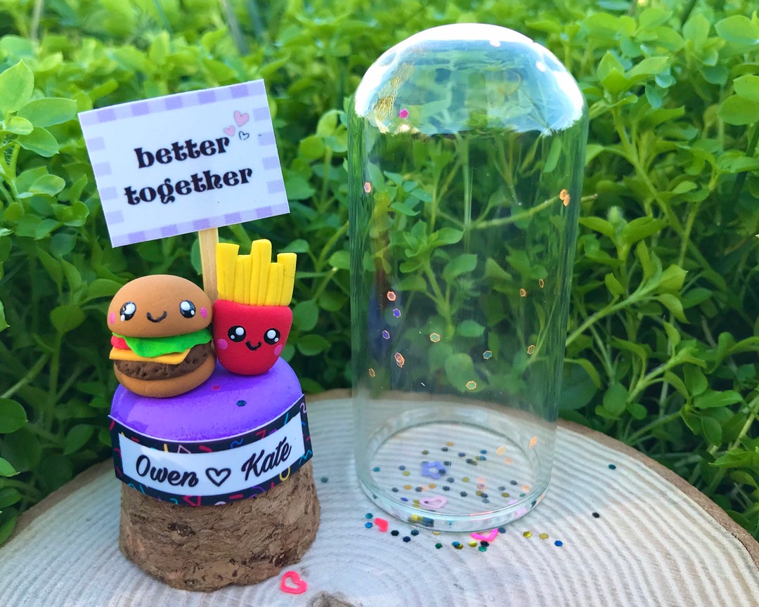 Miniature French Fries and Hamburger Sculptures, Couple Gift ...