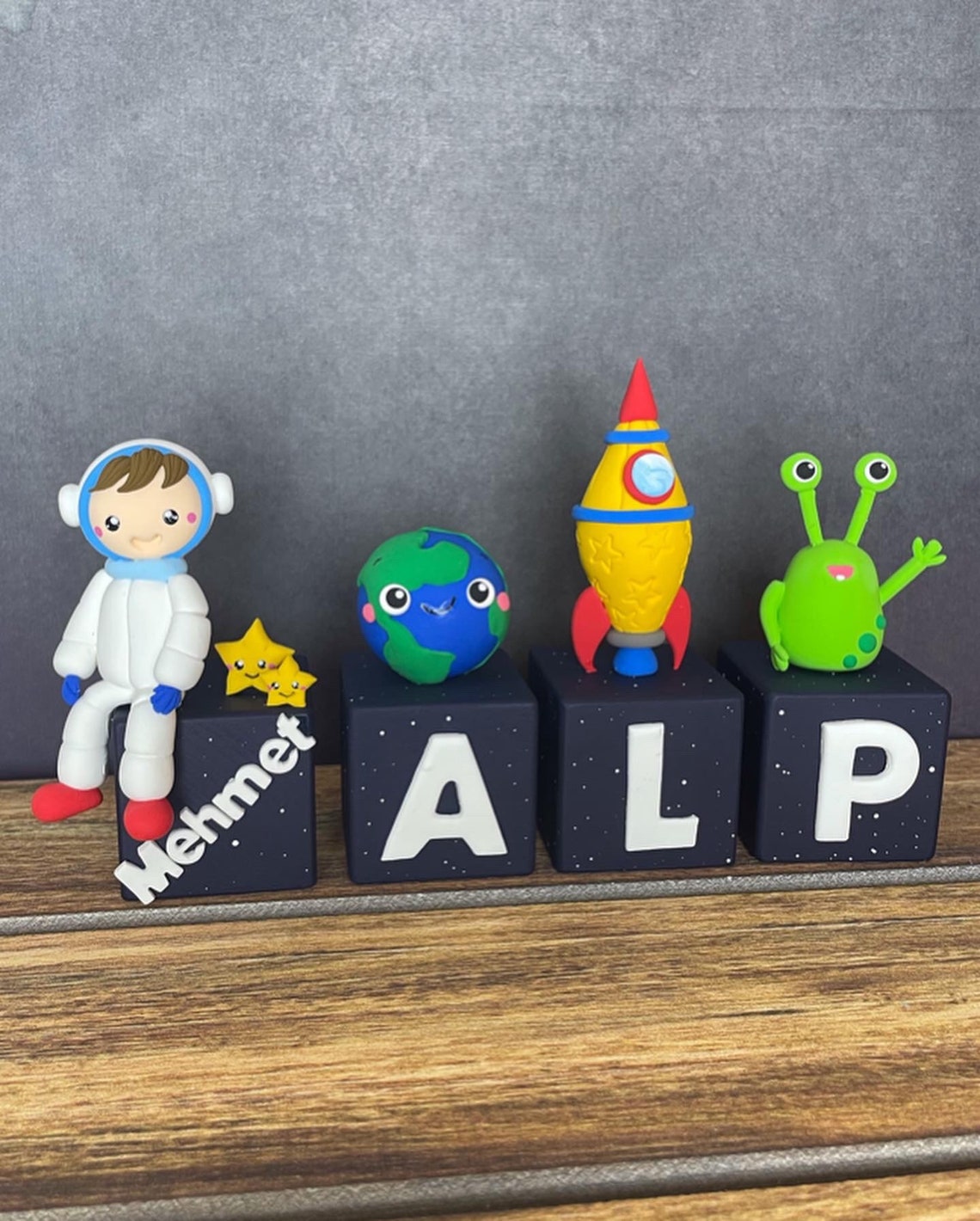 Personalized Name Blocks Space Themed Party Decor Space - Etsy