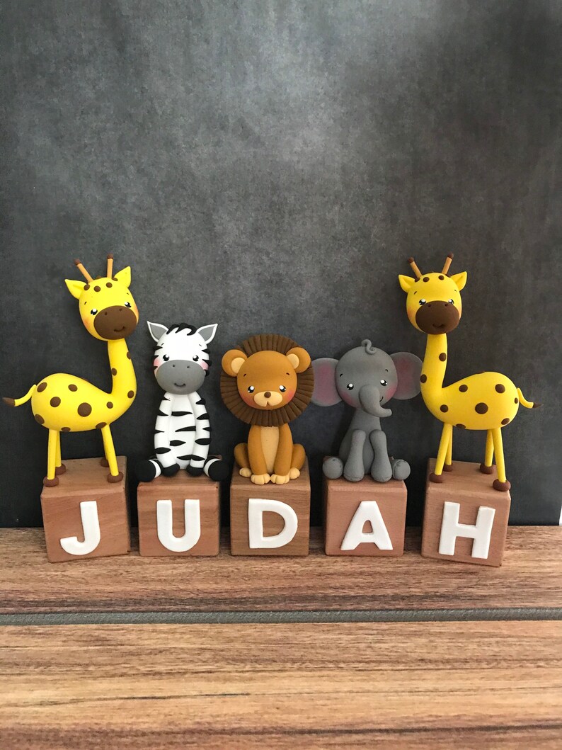 Personalized Name Blocks Animals Made of Clay Handmade - Etsy