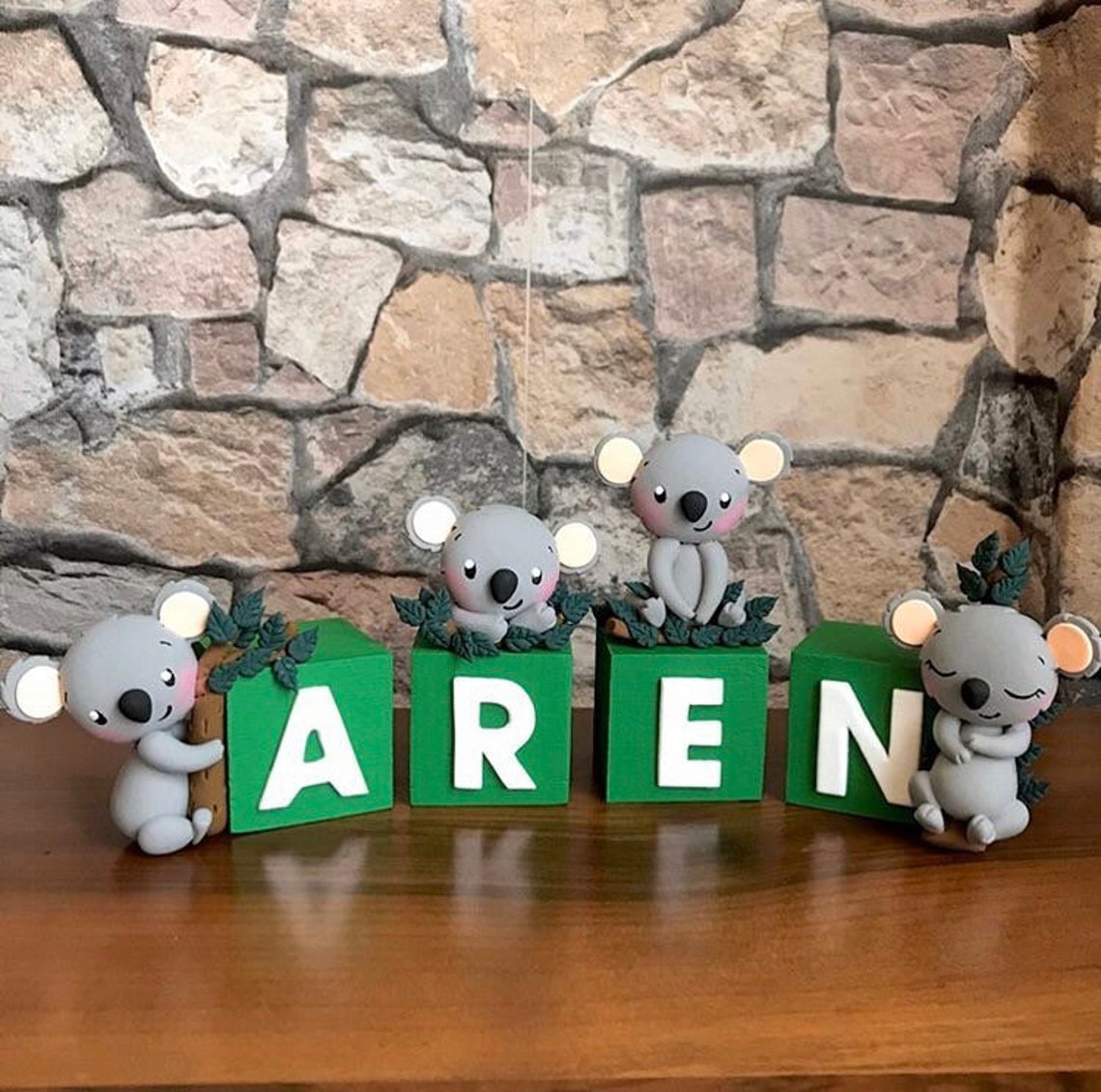 Nursery Koala Decor Koala Name Blocks Personalized Name | Etsy
